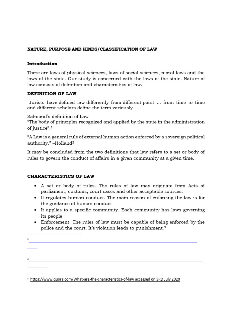 Overview of Law: Definitions and Classifications | PDF | Tort | Burden ...