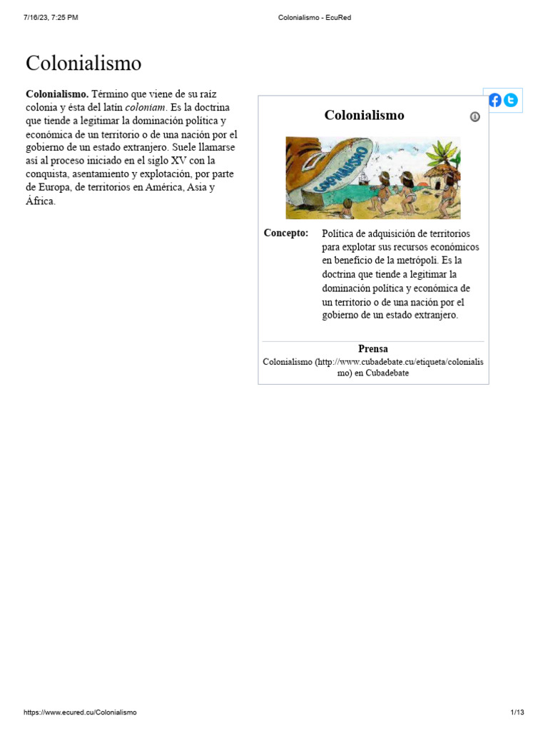 Colonialismo - EcuRed | PDF | Colonialismo | Colonización