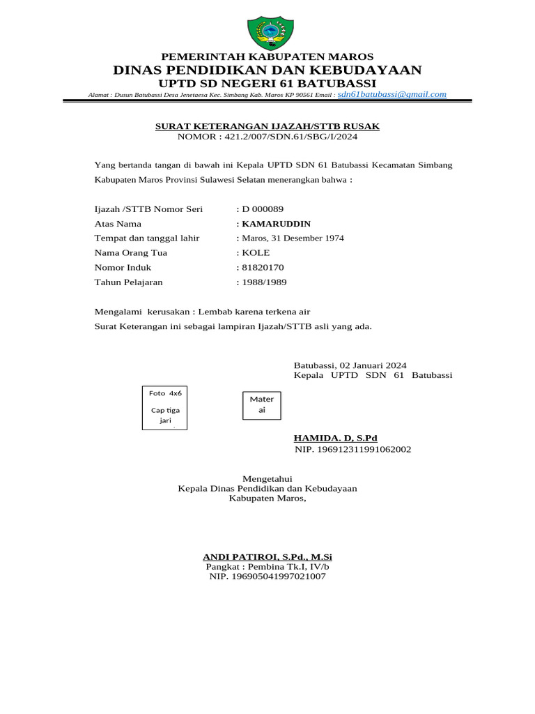 Suket Ijazah Rusak | PDF