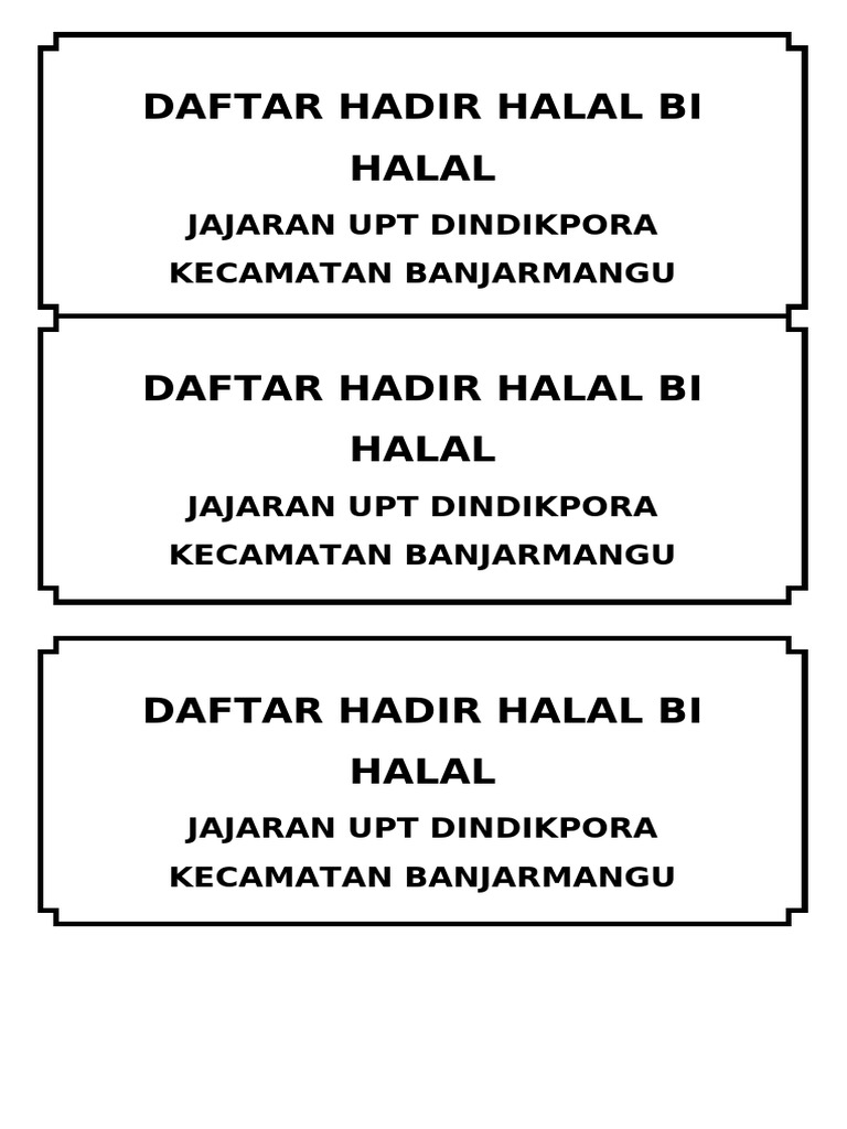Daftar Hadir Halal Bi Halal | PDF