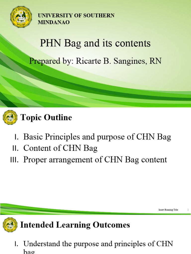 3.-PHN-bagcontent-and-procedure | PDF | Hand Washing