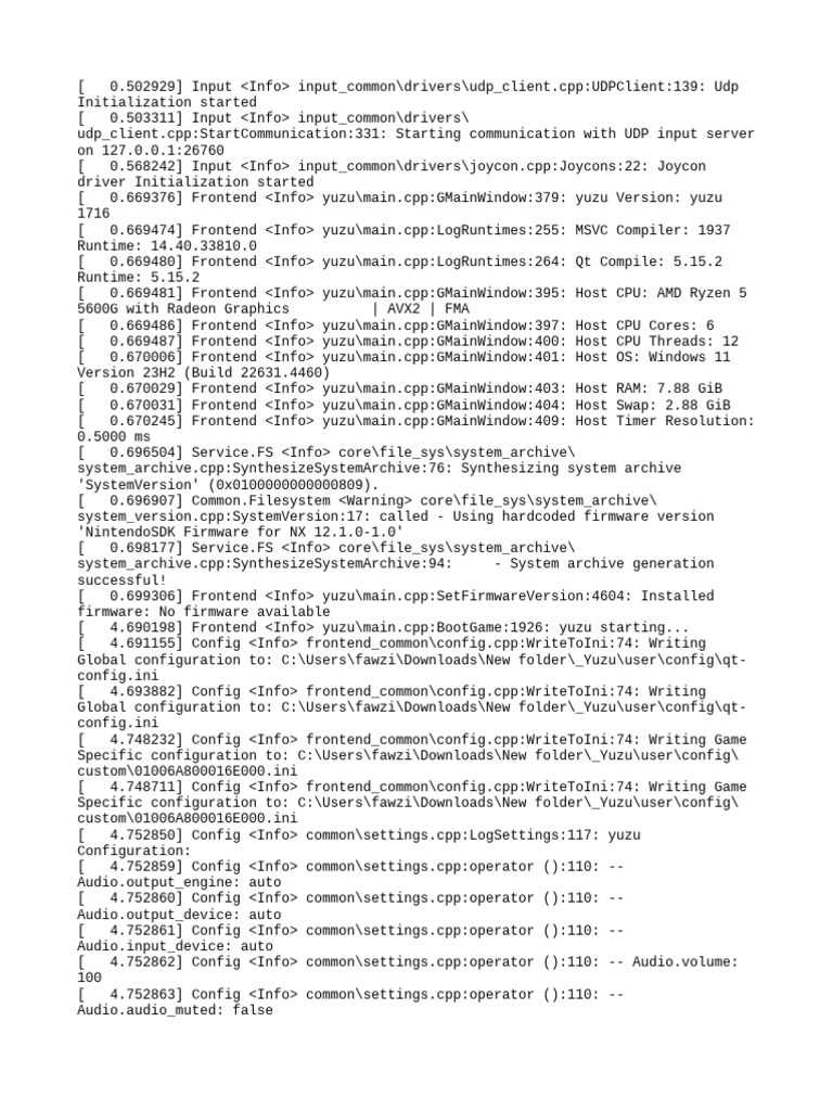 Yuzu Log.txt.Old | PDF | Computer Engineering | Ibm Pc Compatibles