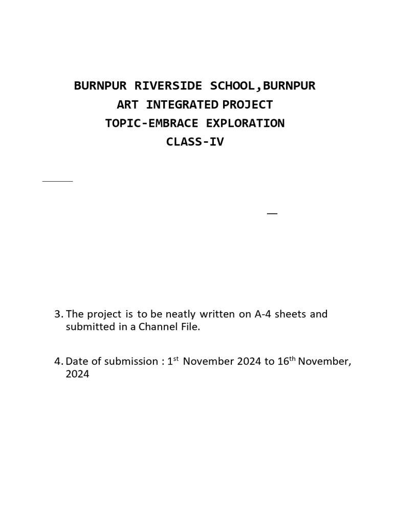 Class 4 Art Integrated Project Guide | PDF