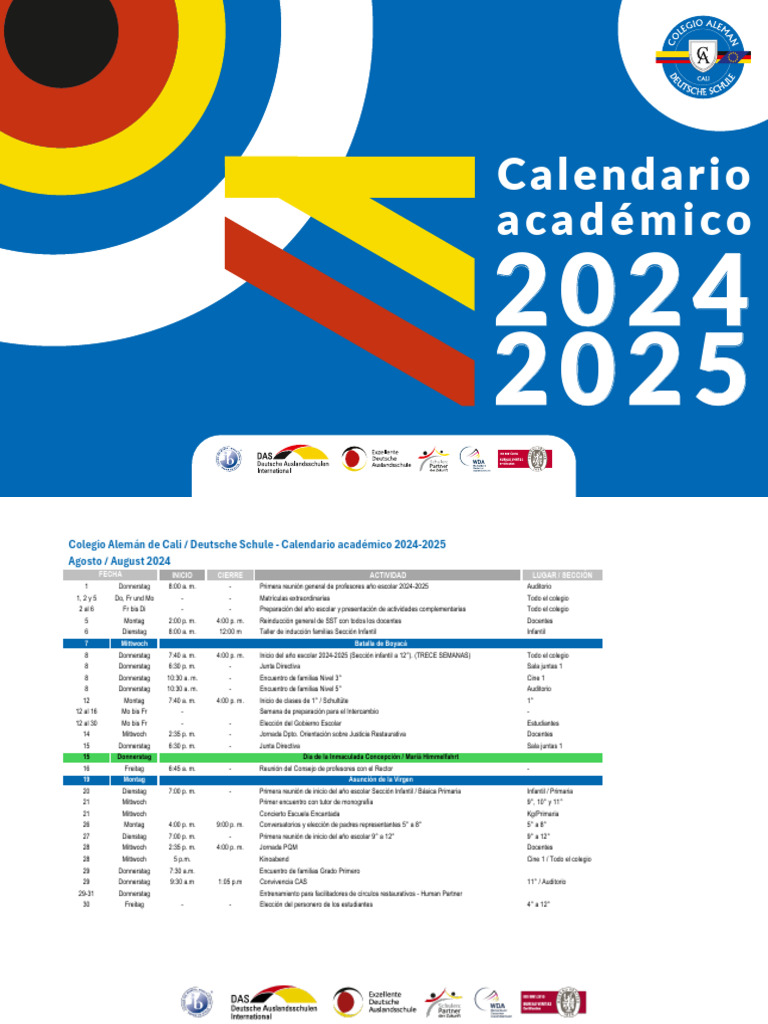 Calendario Academico 2024 2025 v06 11 2024 | PDF | Observancias | Fiestas cristianas y días santos