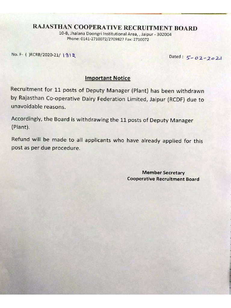 Important Notice | PDF