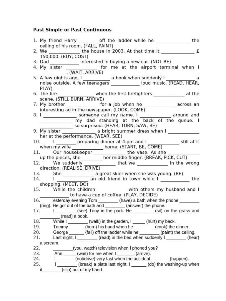 English Past Tense Exercises | PDF