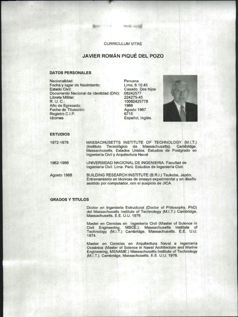 CV Javier Roman Pique Del Pozo Uni | PDF
