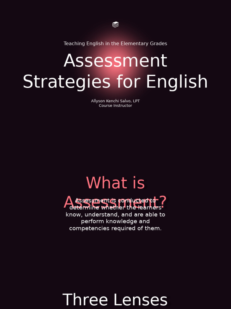 Effective Assessment Strategies in English | PDF | Educational ...