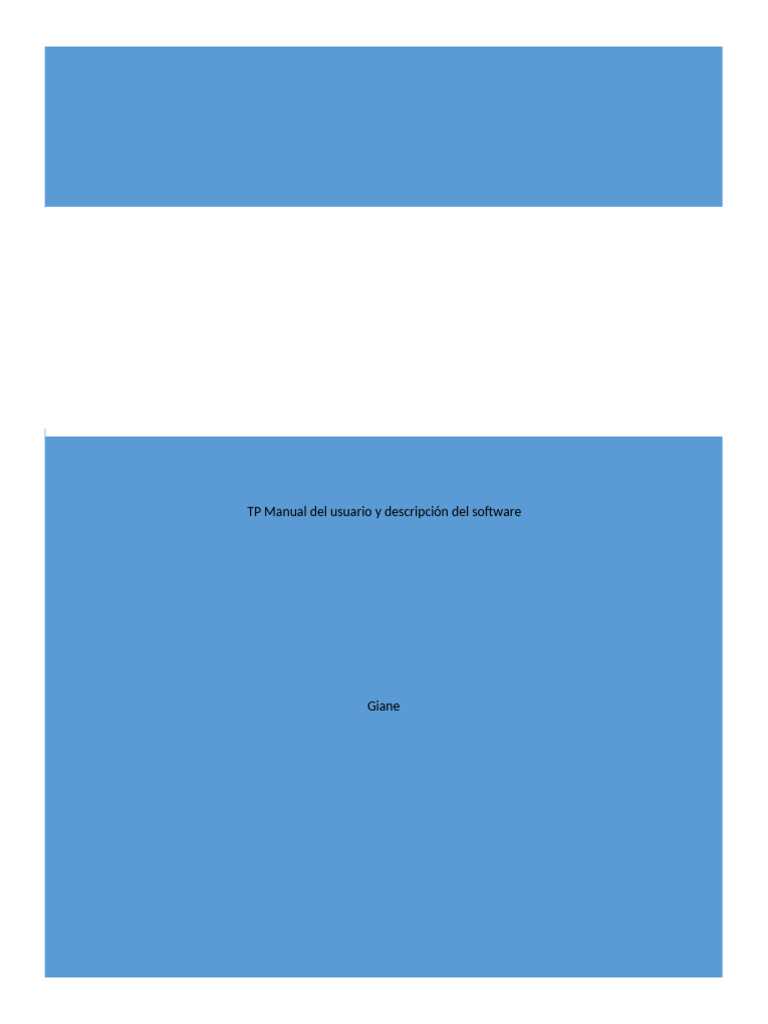 TP Manual Del Usuario y Descripción Del Software | PDF