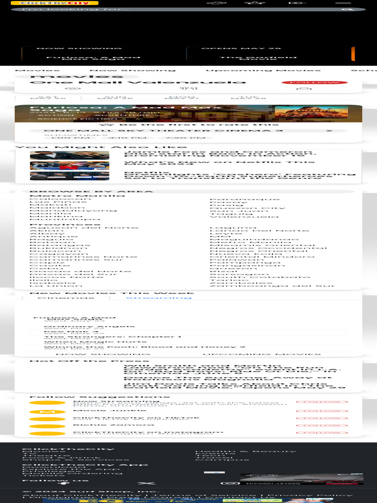 One Mall Valenzuela Cinema Movie Schedule - Valen | PDF | Metro Manila