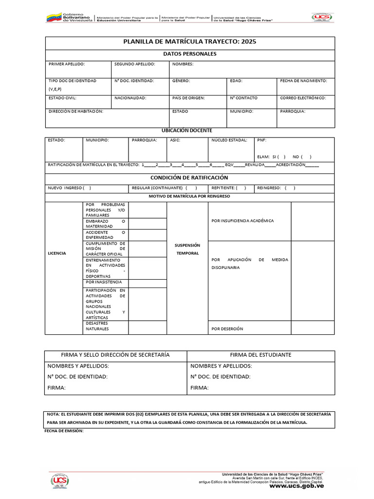 Planilla de Matricula I-Pm01 2025 | PDF