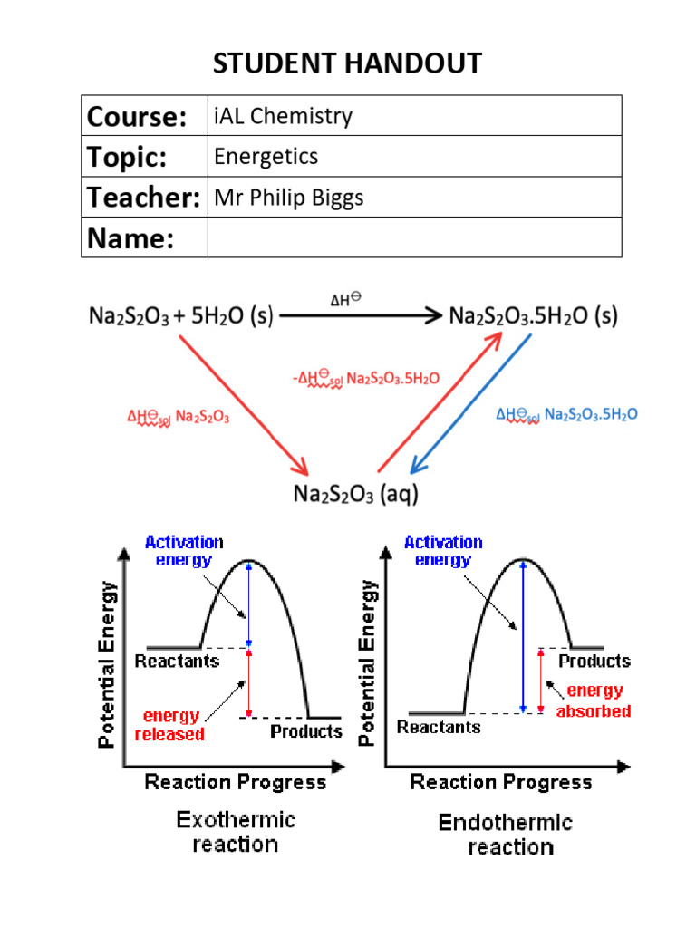 Energetics and Enthalpy Changes | PDF | Enthalpy | Chemical Reactions