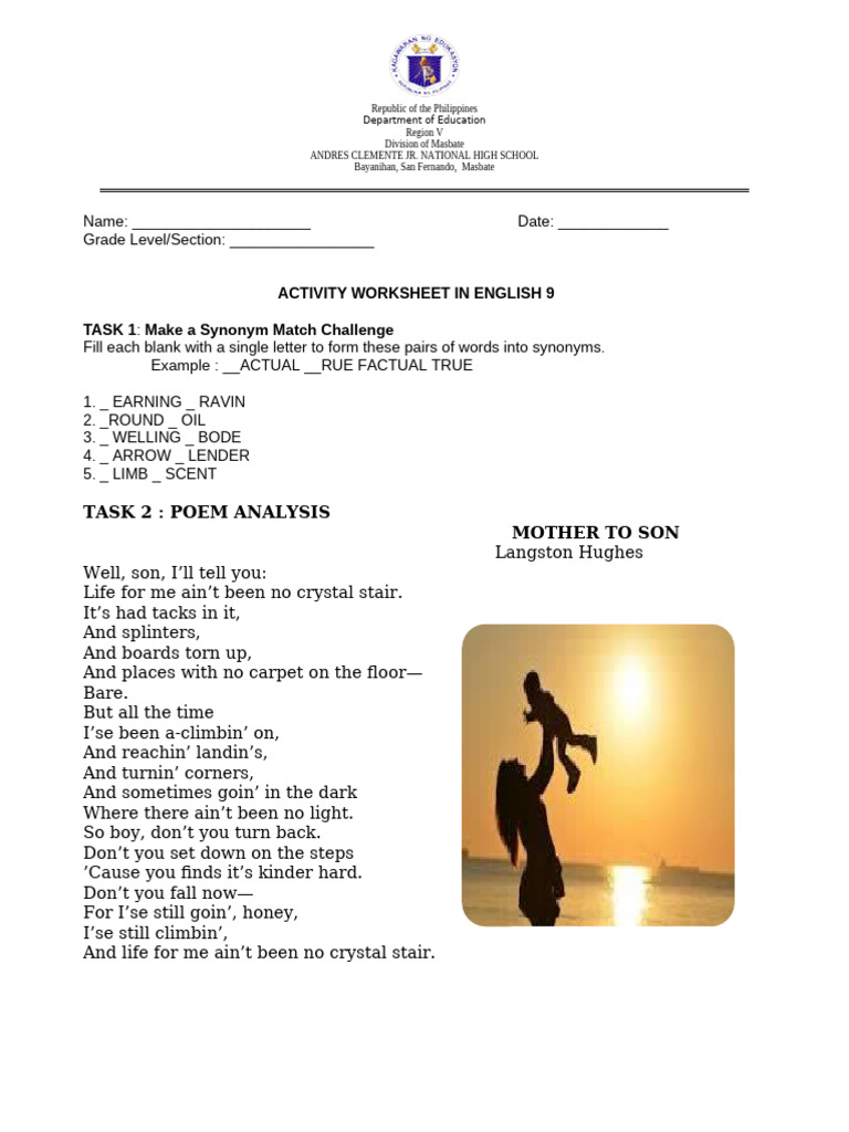 ENGLISH 9 LEARNING TASK | PDF