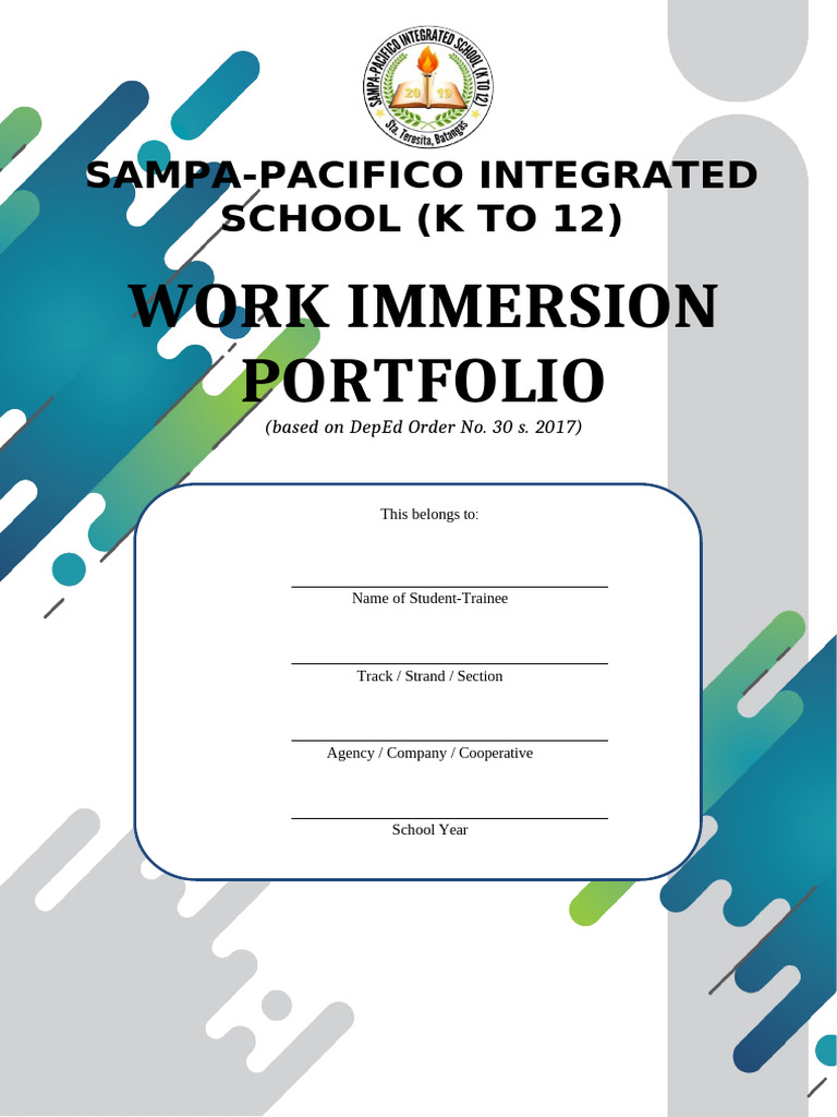 WORK_IMMERSION_PORTFOLIO_based_on_DepEd | PDF | Job Interview | Leadership