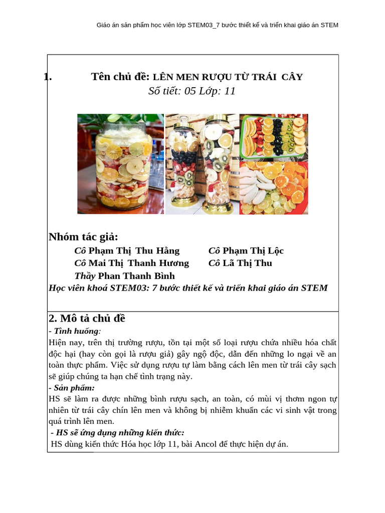 Ga Stem Len Men Ruou Tu Trai Cay - v2 | PDF