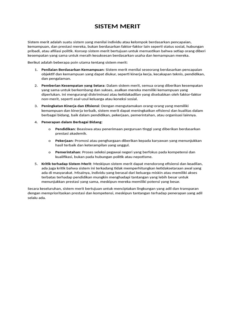 Sistem Merit | PDF
