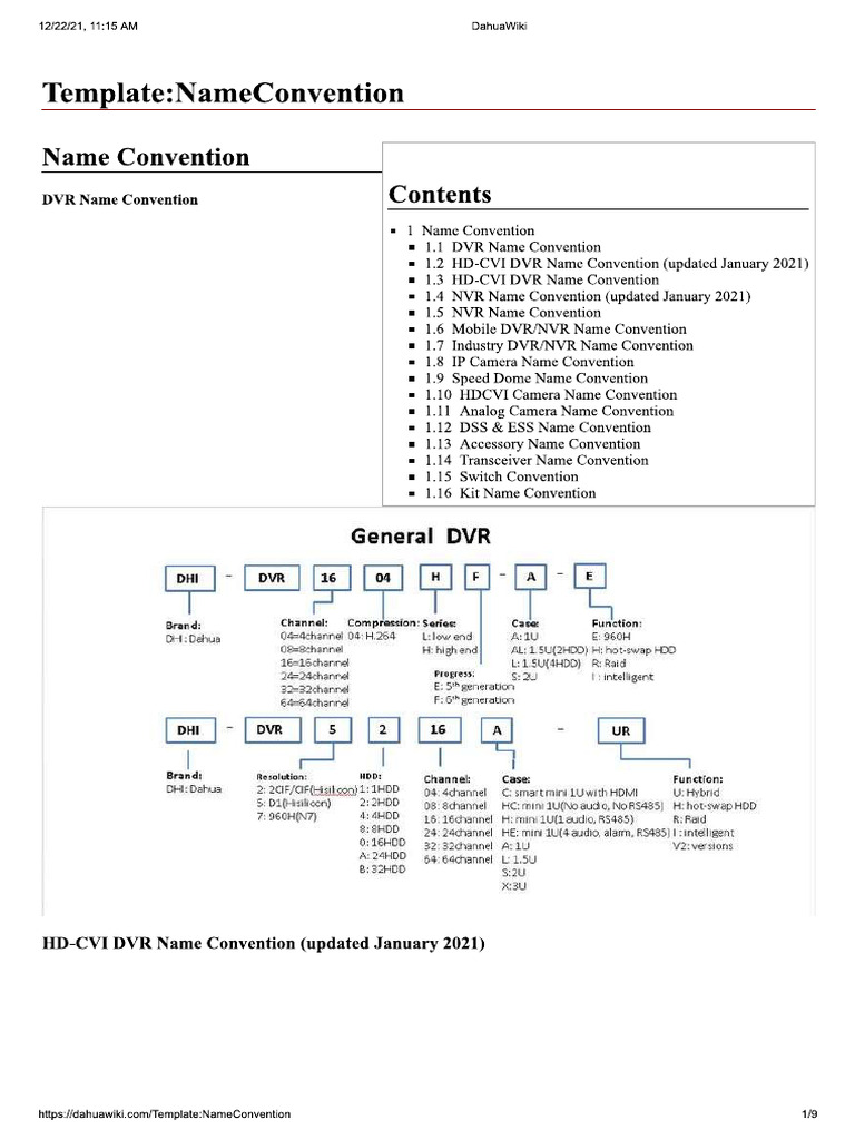 02 - Dahua Naming Rule | PDF