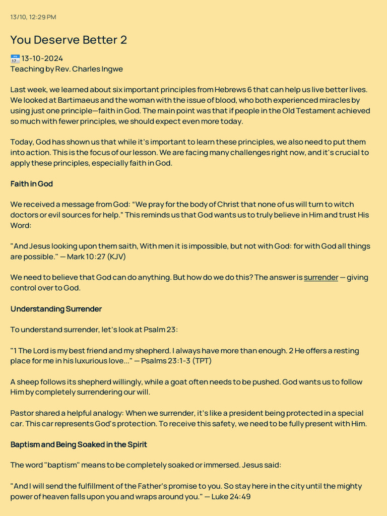 We Deserve Better 2 | PDF | Holy Spirit | Baptism