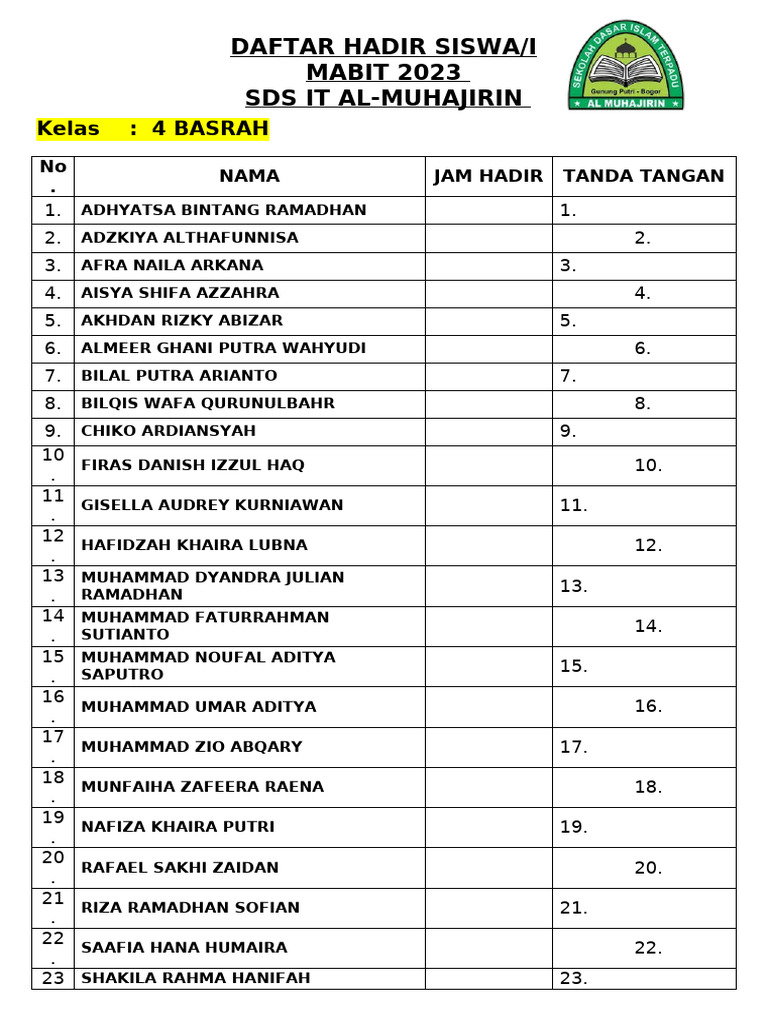 Daftar Hadir | PDF