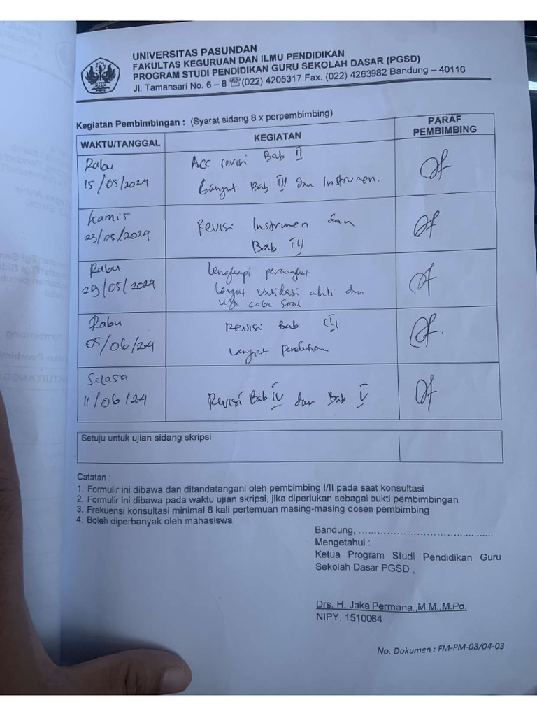 Berita Acara Bimbingan Dospem 1 | PDF