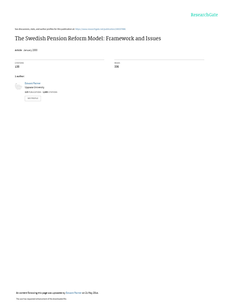 The Swedish Pension Reform Model Framework and Iss | PDF | Online ...
