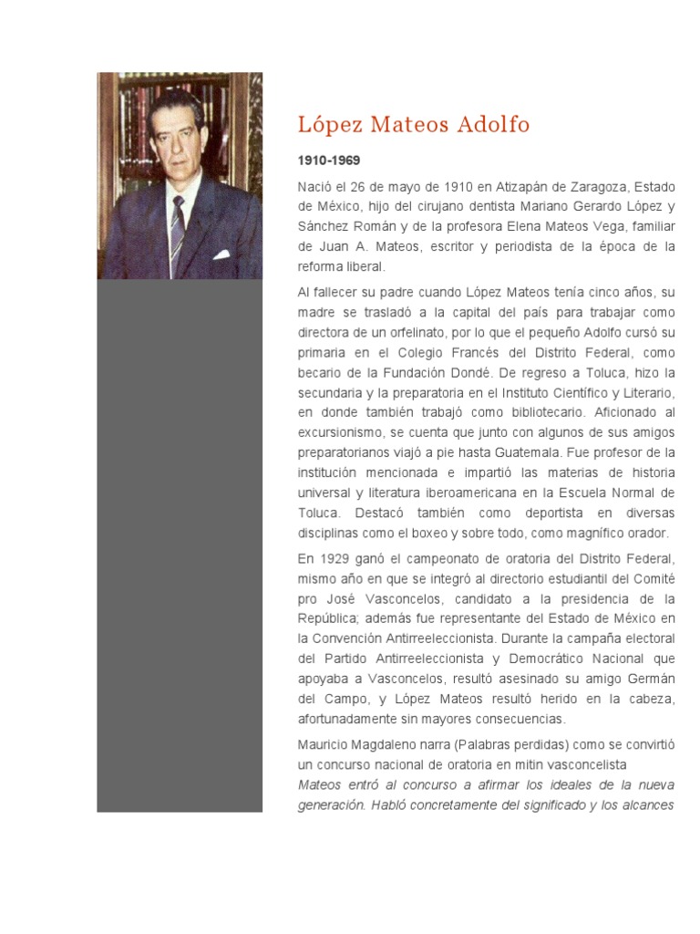 López Mateos Adolfo | Gobierno | Política