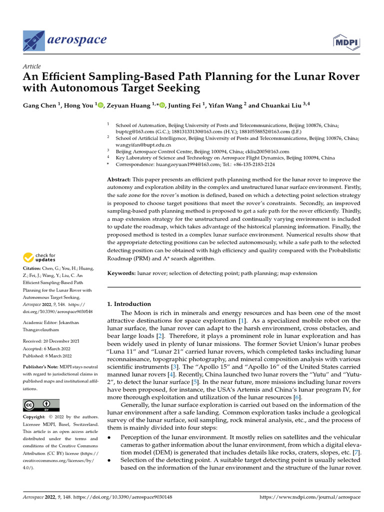 An Efficient Sampling-Based Path Planning For The Lunar Rover With Autonomous Target Seeking ...