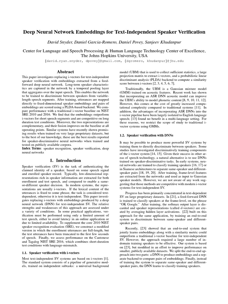 2017_interspeech_embeddings | PDF | Deep Learning | Artificial Neural Network