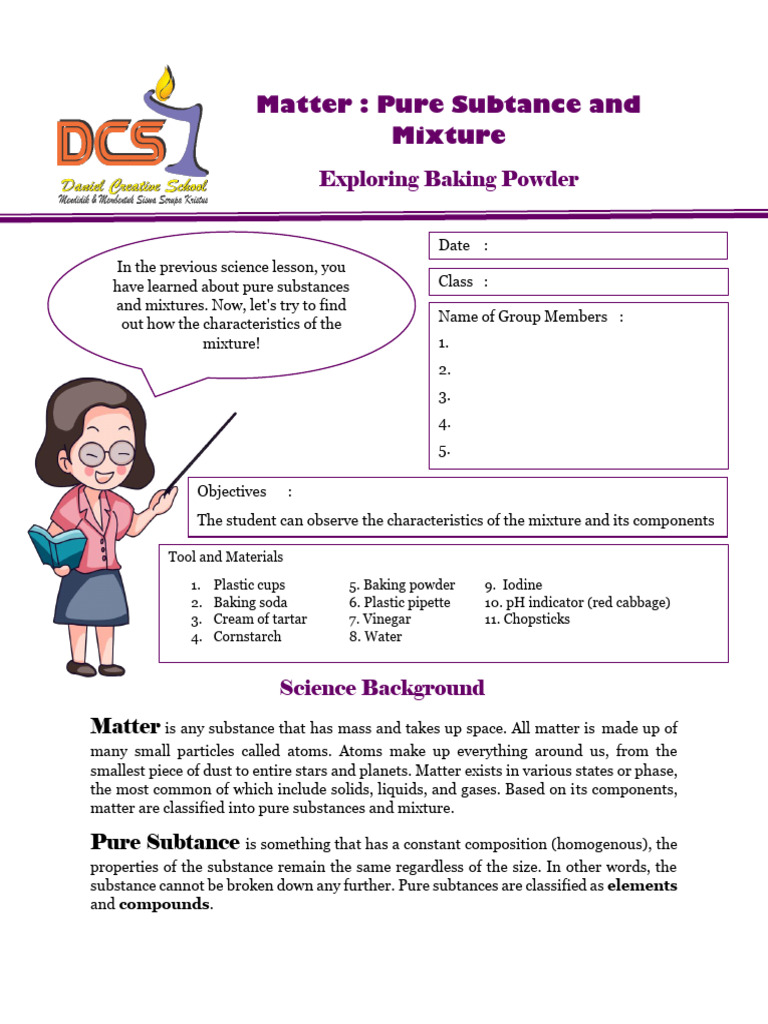 Exploring Matter: Pure Substances & Mixtures | PDF | Mixture | Chemical ...