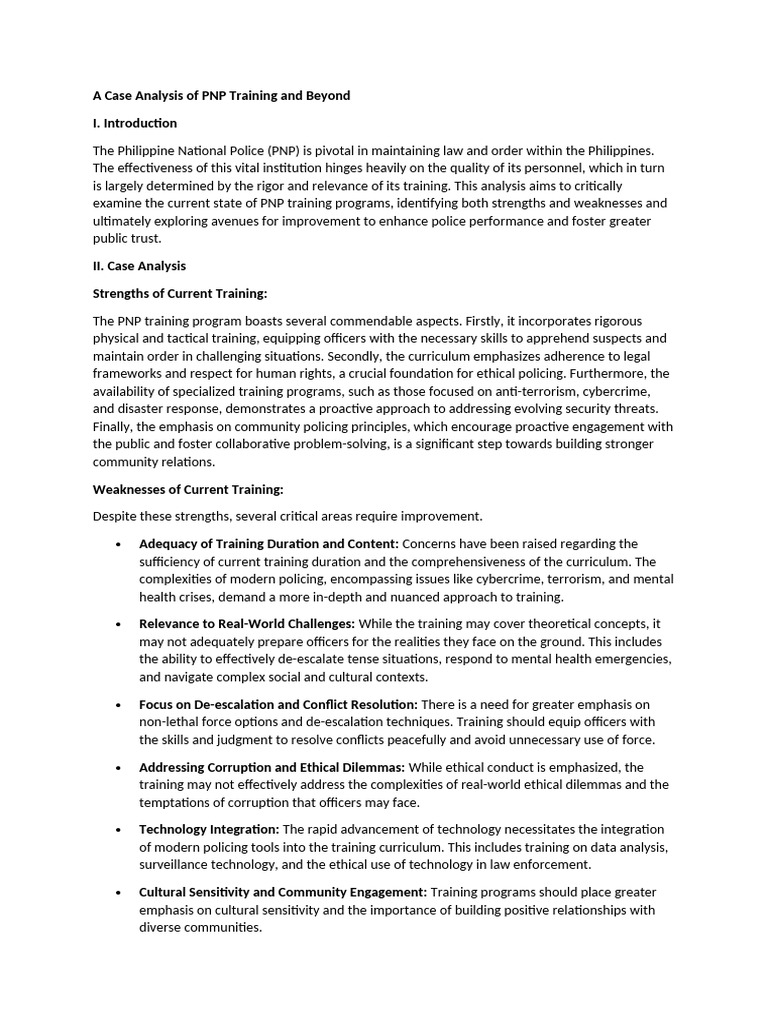 Enhancing PNP Training for Better Policing | PDF | Police | Mental Health