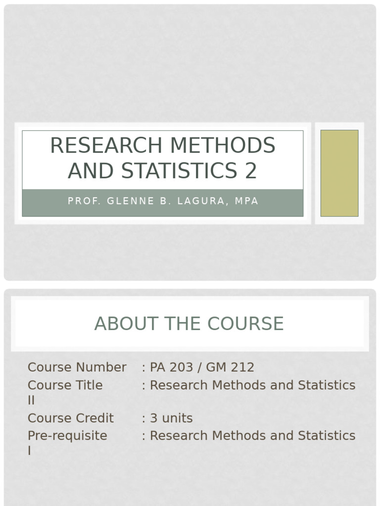 Research Methods and Statistics II | PDF | Level Of Measurement ...