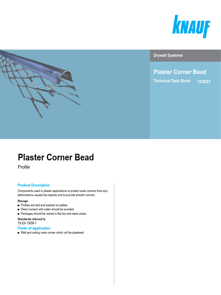 Plastering with Corner Bead Systems | PDF | Drywall | Plaster