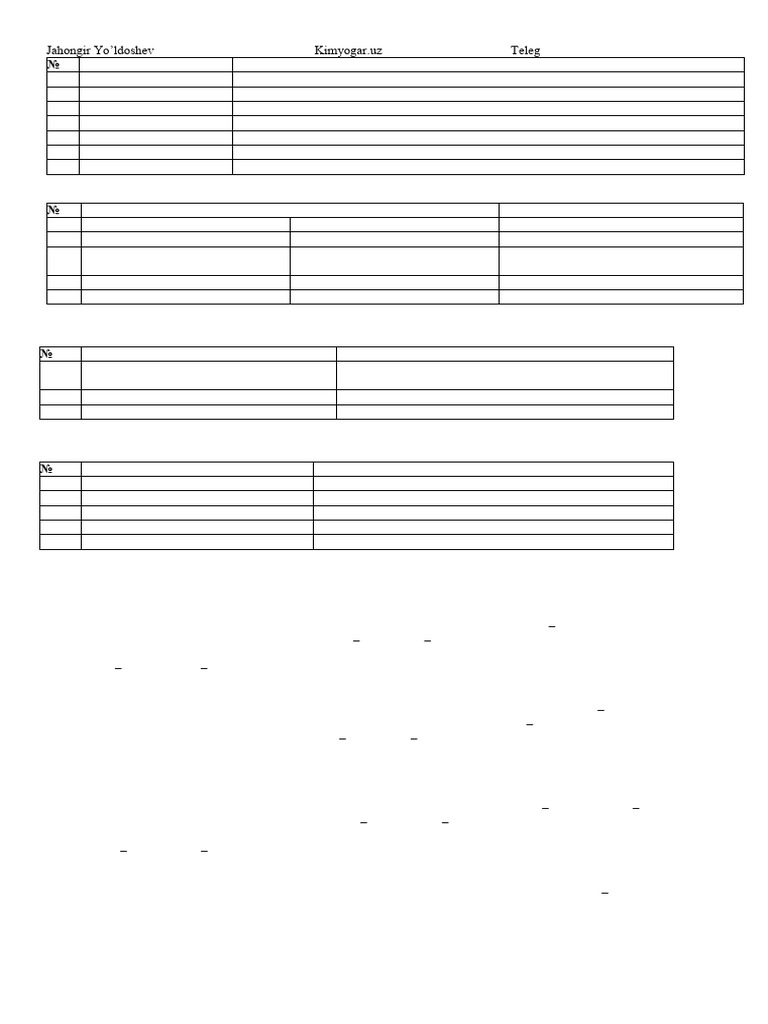 Mavzulashtirilgan Testlar Toplami @kimyo | PDF