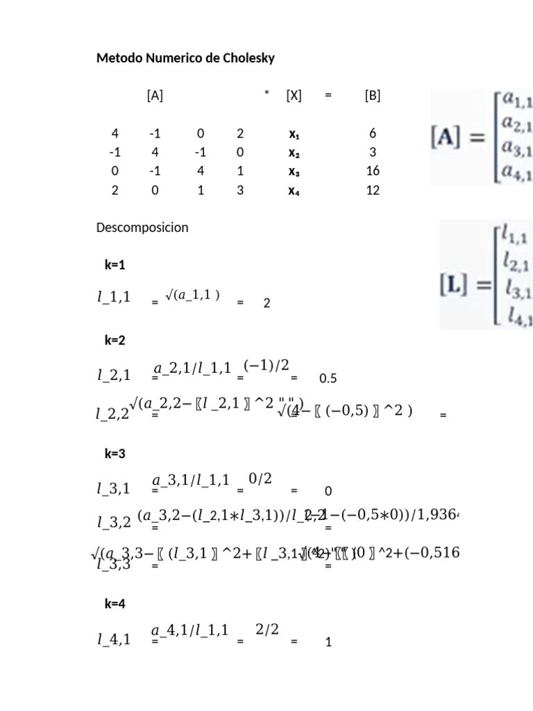 Cholesky Decomposition Method Explained | PDF