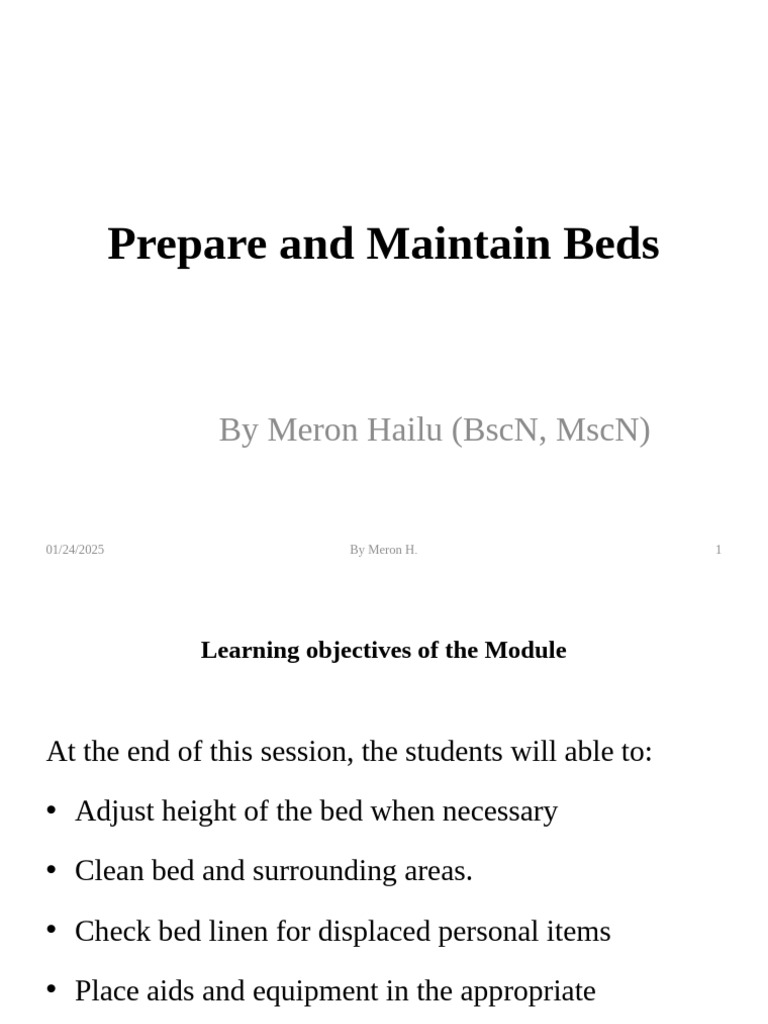 Bed Making Procedures in Nursing | PDF | Surgery | Health Care