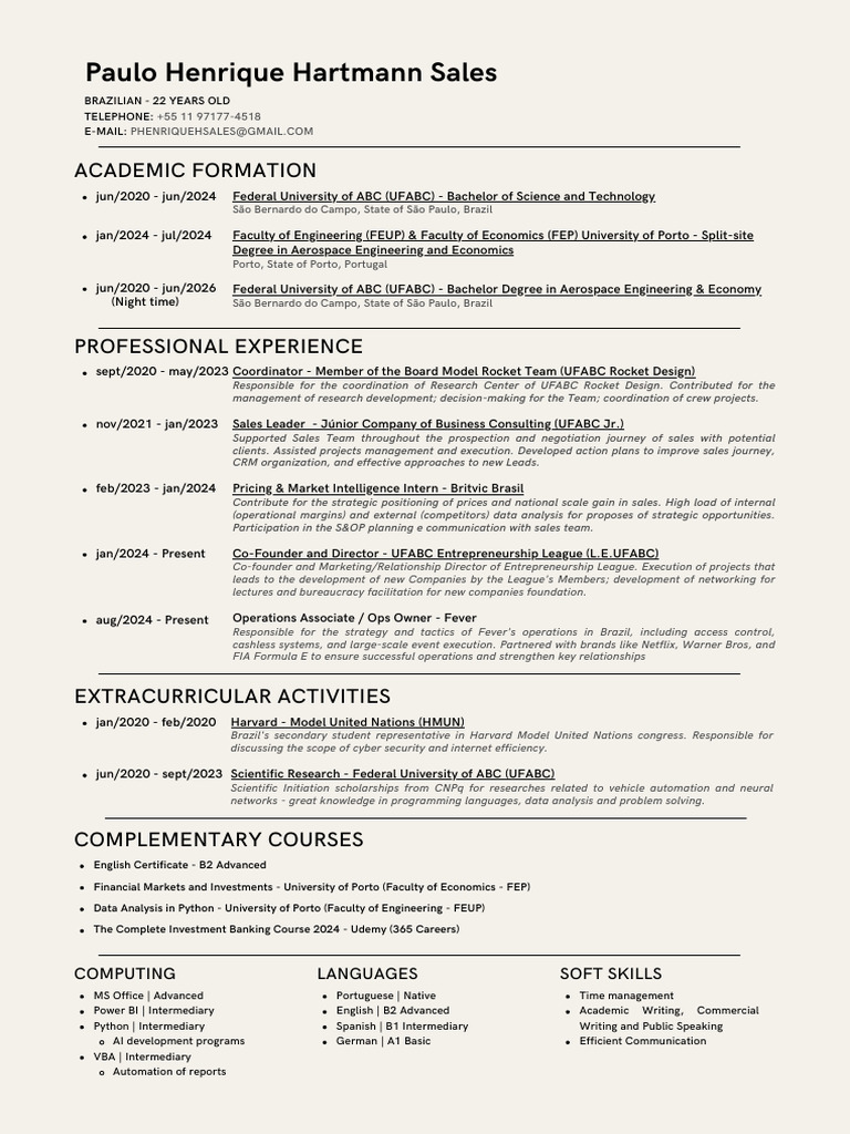CV PauloHartmann | PDF | Brazil