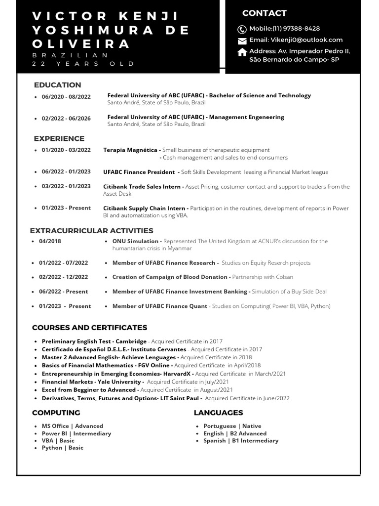 CV Victor Kenji-2 | PDF | Money | Private Sector