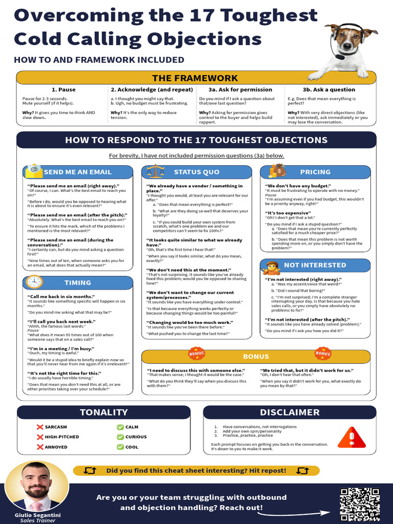 Overcoming The 17 Toughest Cold Calling Objections | PDF
