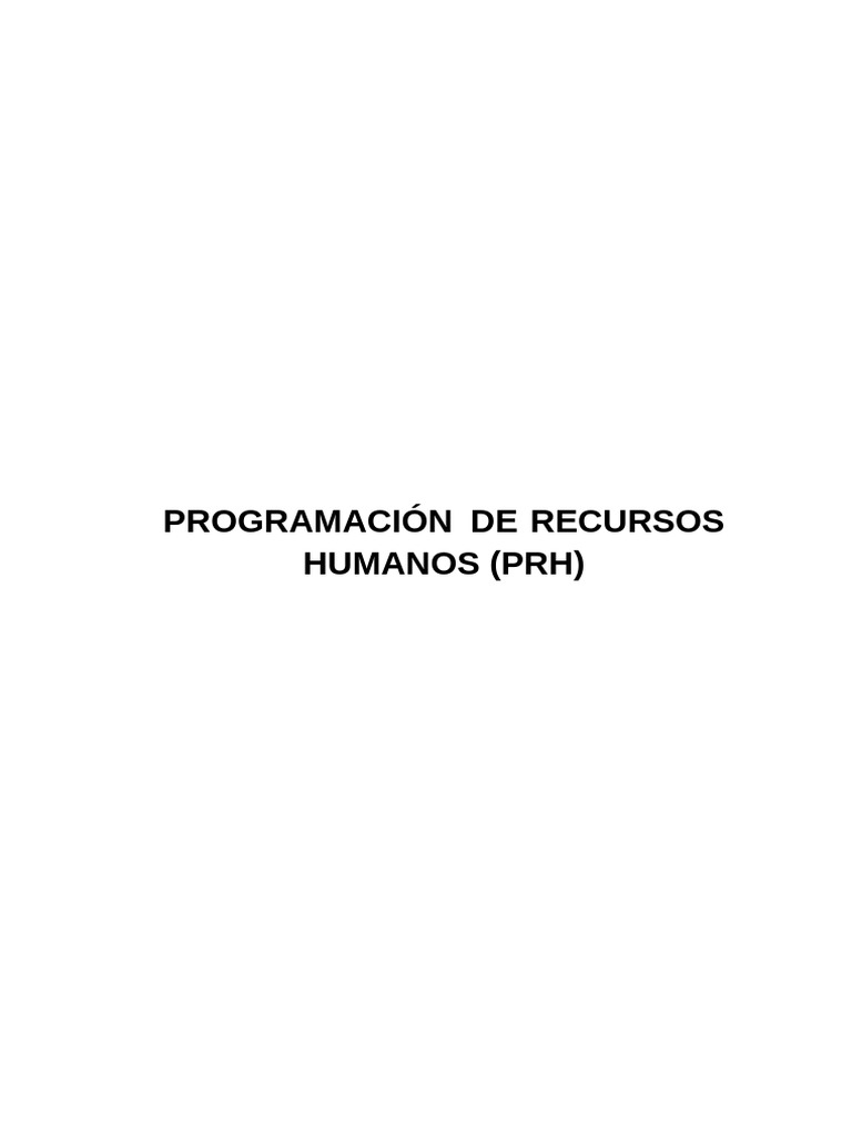 PROGRAMA DE RECURSOS HUMANOS Ok | PDF | Enfermería | Gestión de recursos humanos