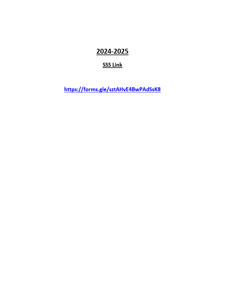 SSS Link - 2024-2025 | PDF