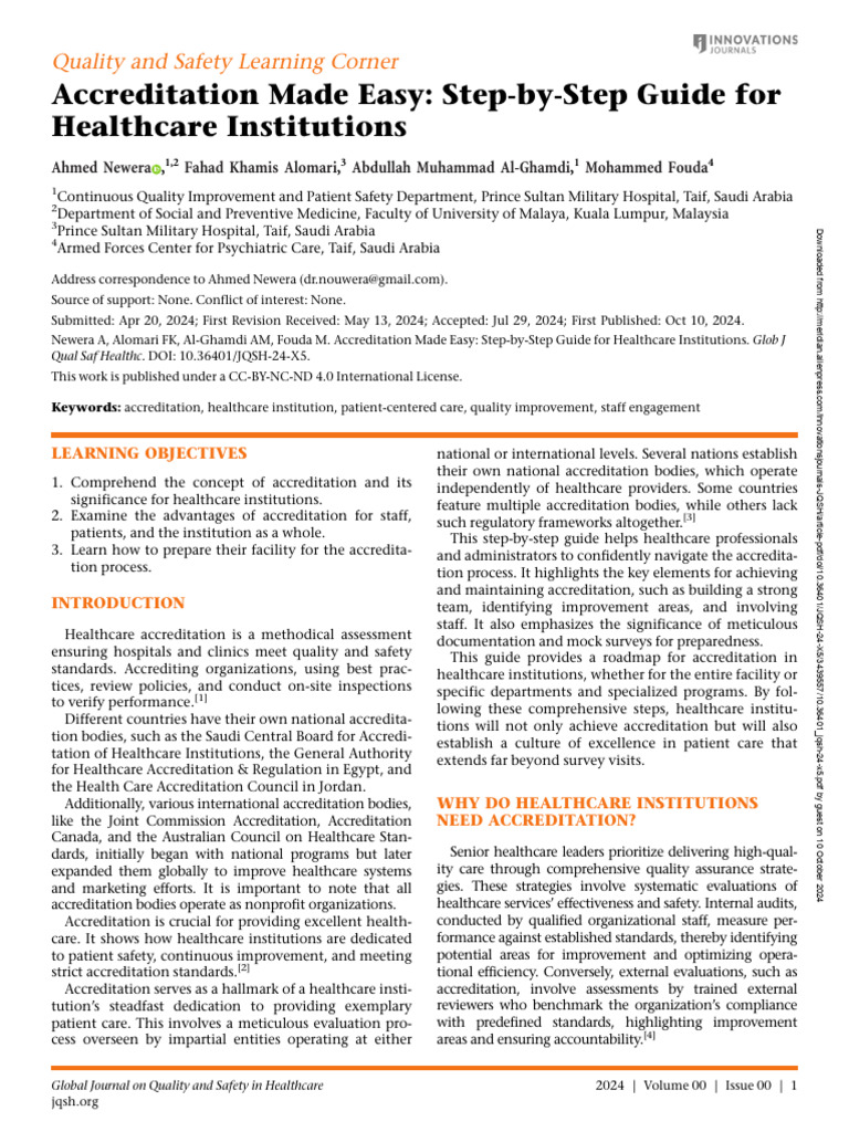 Step-by-Step Healthcare Accreditation Guide | PDF | Health Care ...