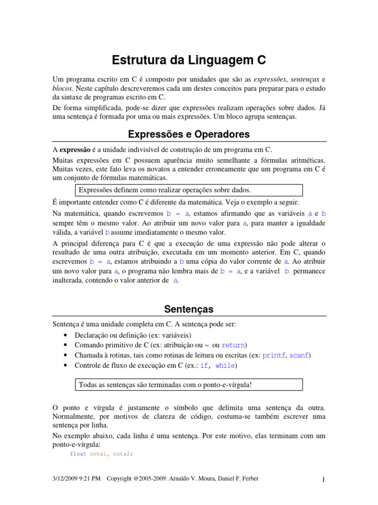 Cap04-EstruturasLinguagem-texto | PDF | Algoritmos | Engenharia de Software