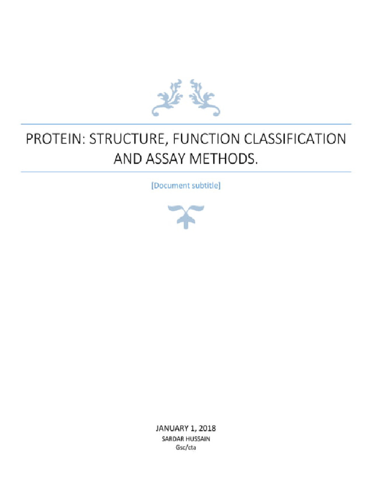 Protein Functions and Classification | PDF