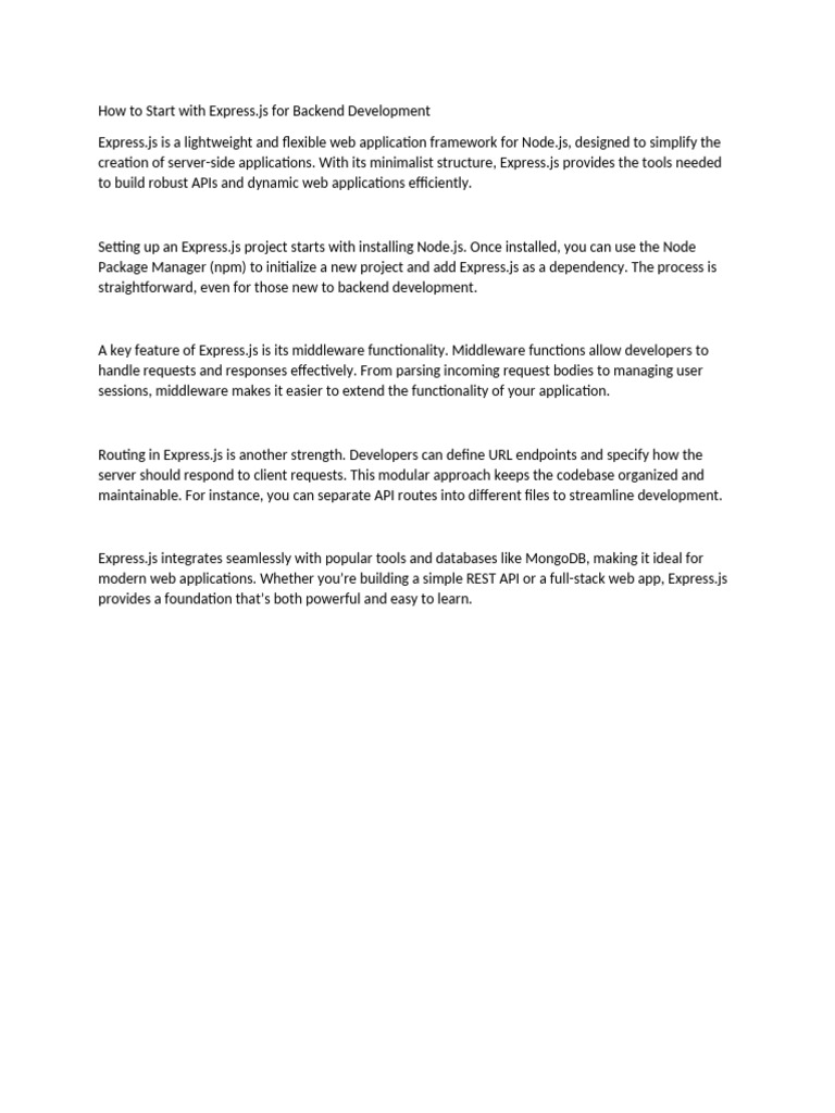Getting Started with Express.js for Backend | PDF