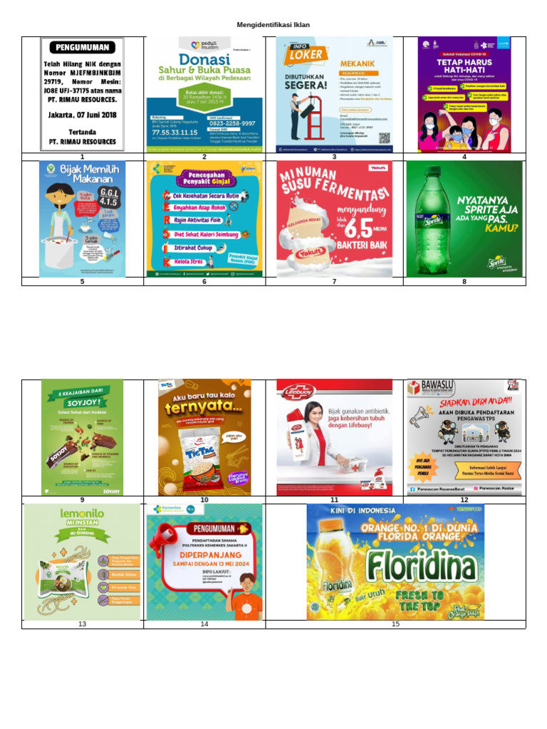 LKPD Mengidentifikasi Iklan | PDF