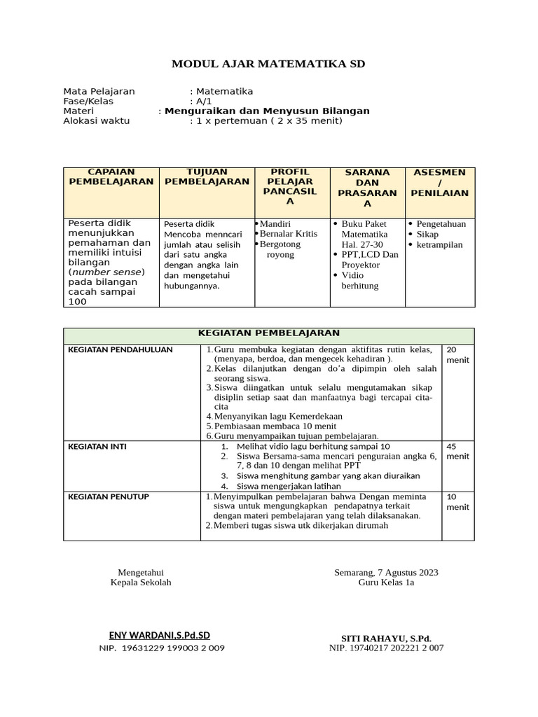 MODUL MAT bilangan | PDF