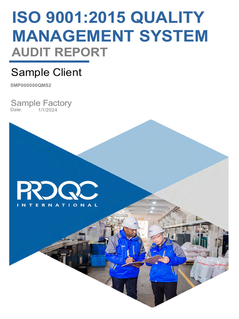SAMPLE REPORT - ISO9001 QMS Audit Rev 18 | PDF | Quality Management ...