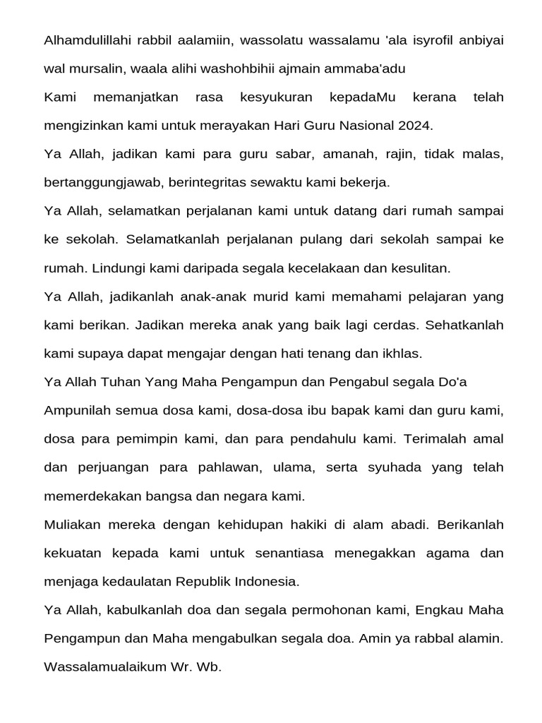 Doa Upacara Pgri | PDF