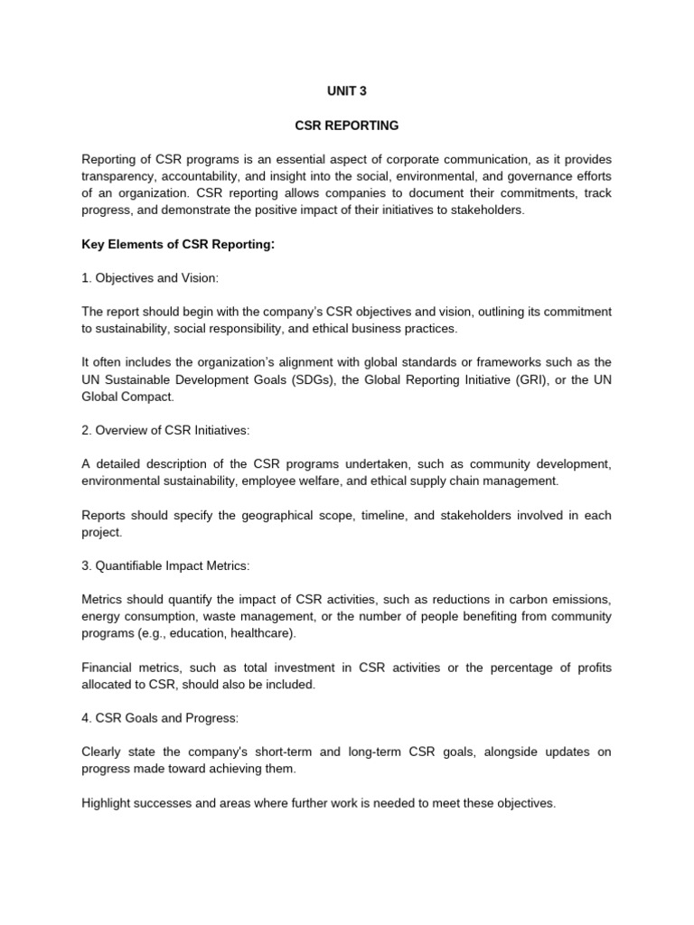 CSR Unit 3 | PDF | Corporate Social Responsibility | Sustainability