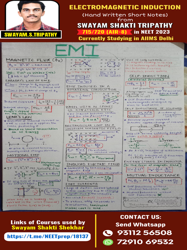 Electromagnetic Induction Short Notes 2 Pdf